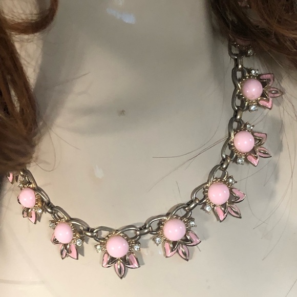 Vintage | Jewelry | Vintage Art Deco Pink Gold Rhinestone Chocker ...